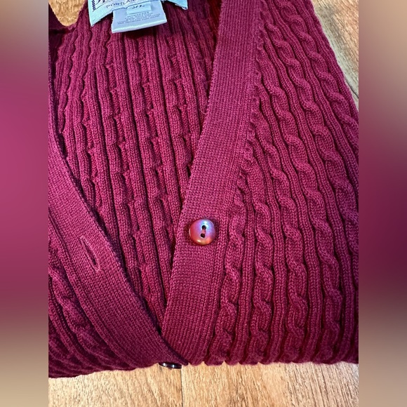 Pendleton | Sweaters | Womens Pendleton Burgundy Maroon Cable Knit Cardigan Size Xl Nwot Dark ...